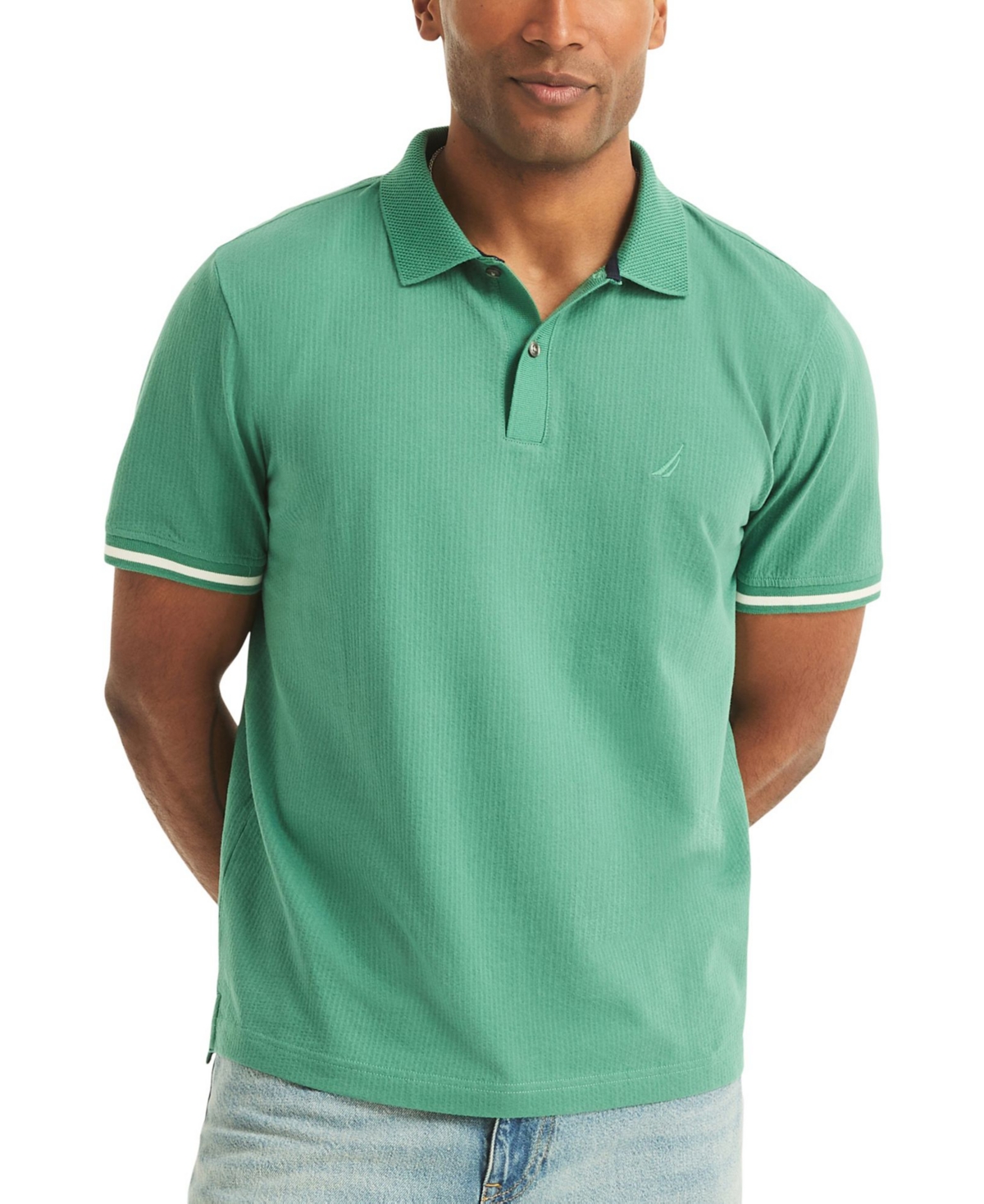 Click here for Nautica Mens Short-Sleeve Compact Seersucker Polo... prices