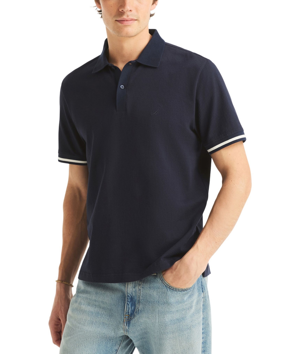 Click here for Nautica Mens Short-Sleeve Compact Seersucker Polo... prices