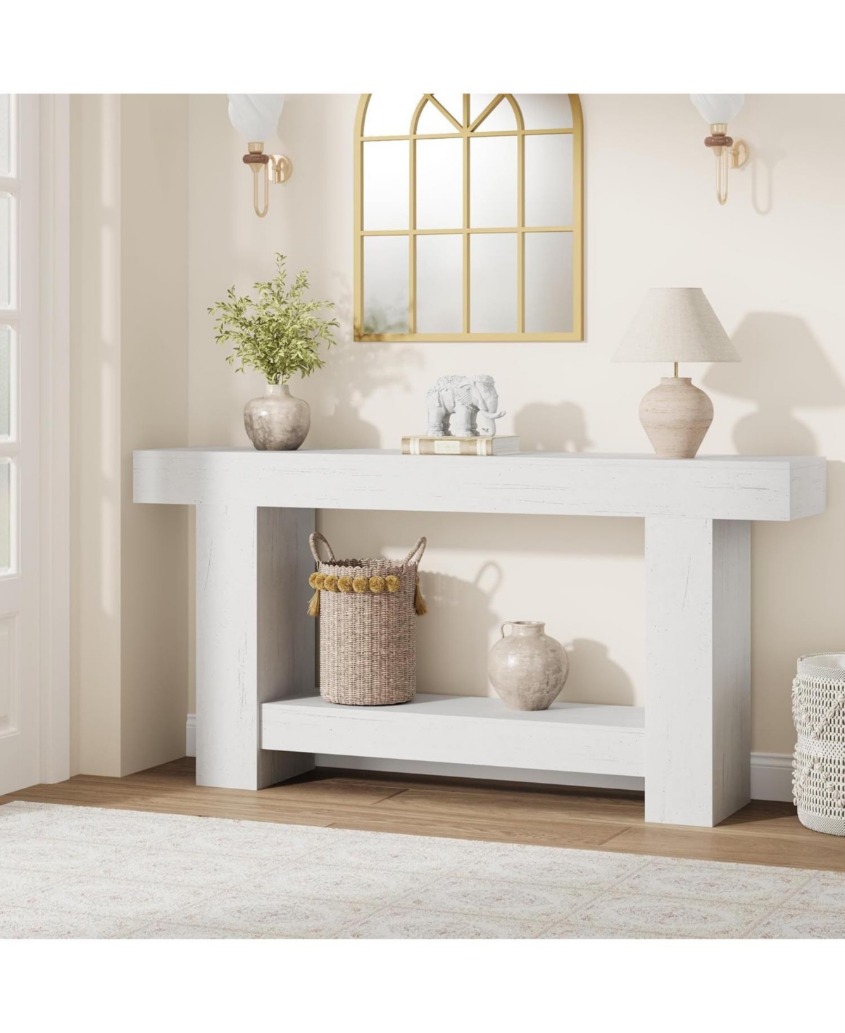 Click here for gaomon 63 Farmhouse 2-Tier Entryway Console Table... prices