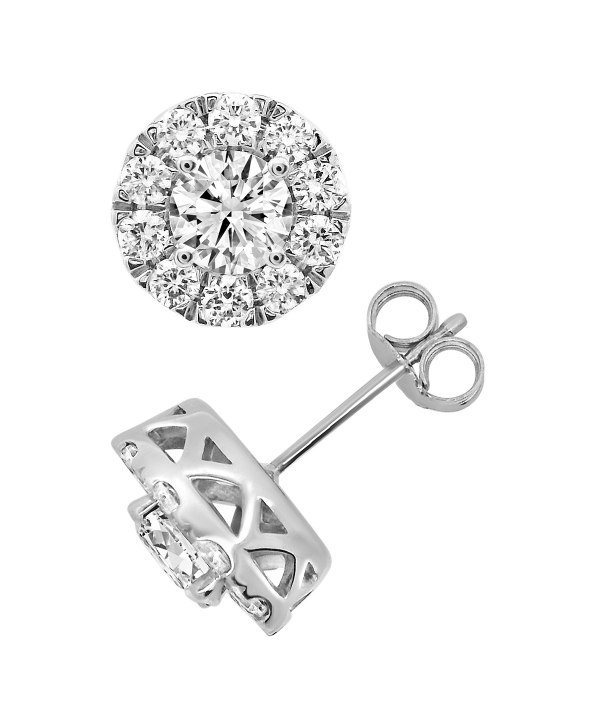 Click here for Diamond Halo Screw Back Stud Earrings (2-1/2 ct. t... prices