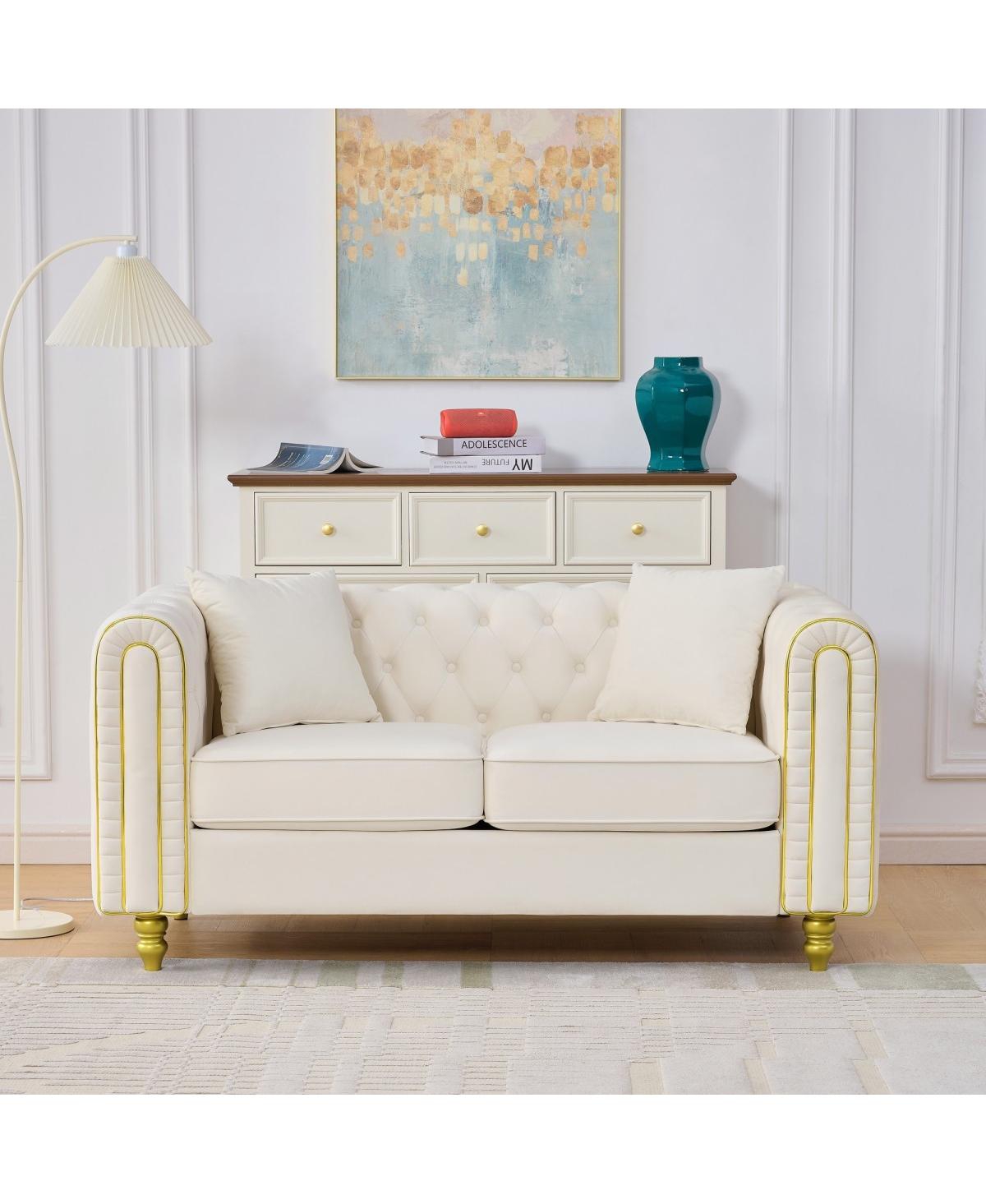 Click here for Streamdale Furniture Velvet Loveseat Sofa with Gol... prices