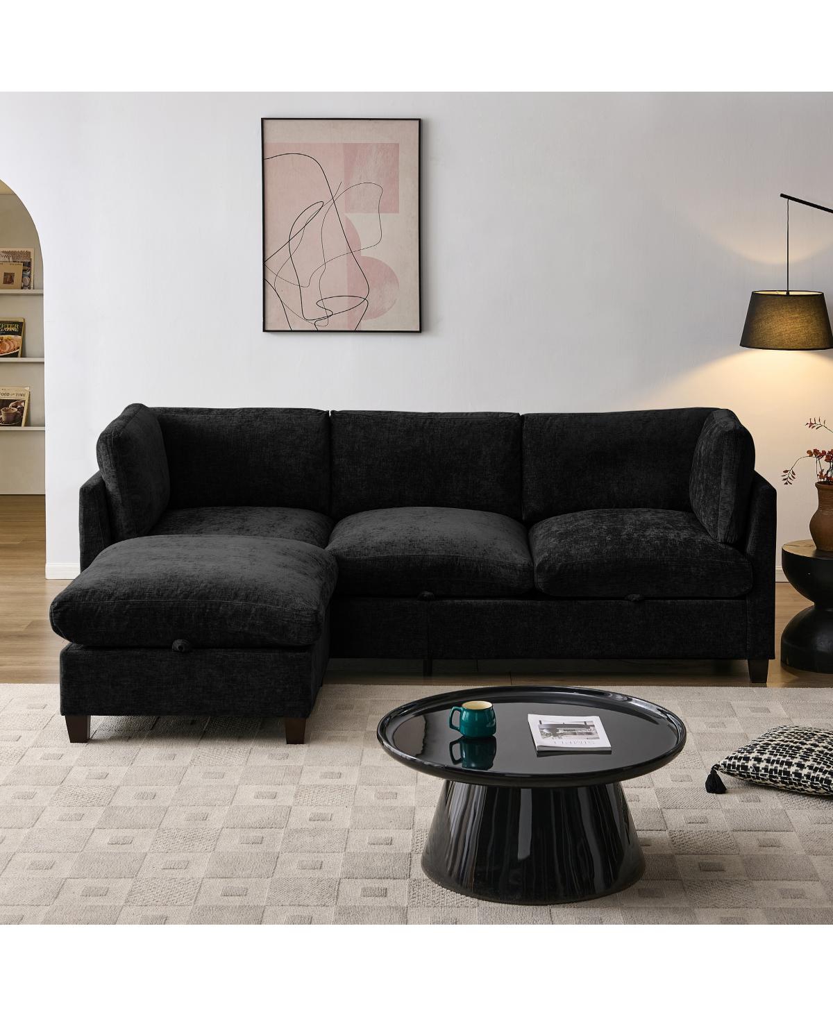 Click here for Streamdale Furniture 96.5 Chenille Sectional Sofa... prices