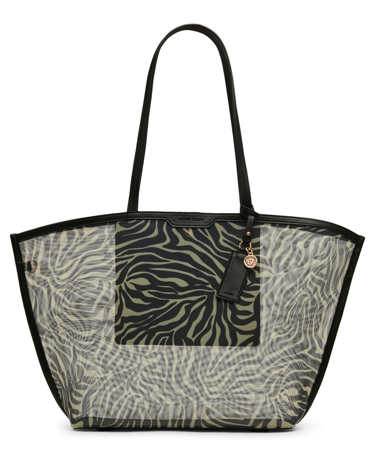 Click here for Anne Klein Medium Printed Mesh Tote Handbag - Blac... prices