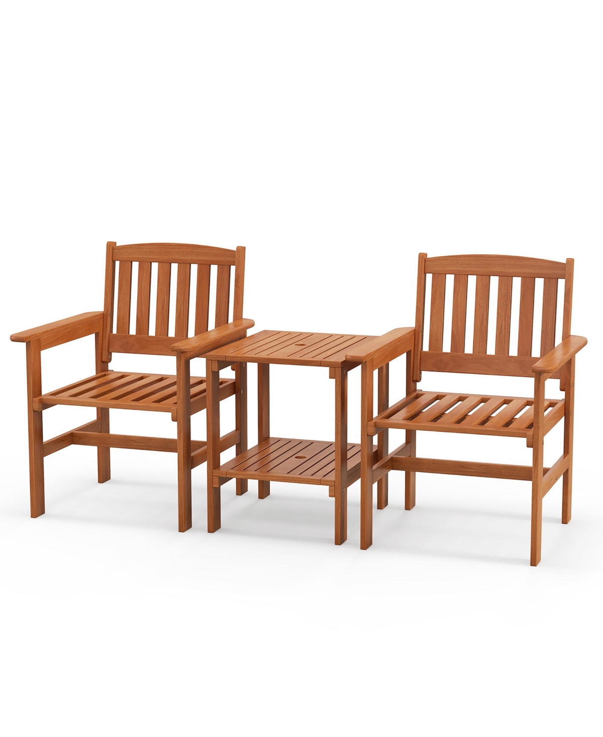 Click here for Gymax 3 Pcs Patio Bistro Table and Chairs Set w/ U... prices