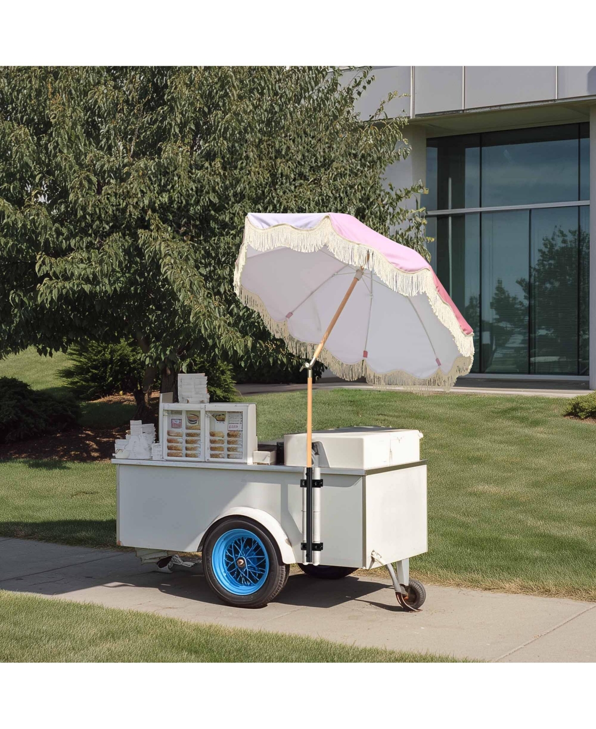 Click here for LAGarden 6Ft Vintage Floral Fringe Umbrella w/ Dec... prices