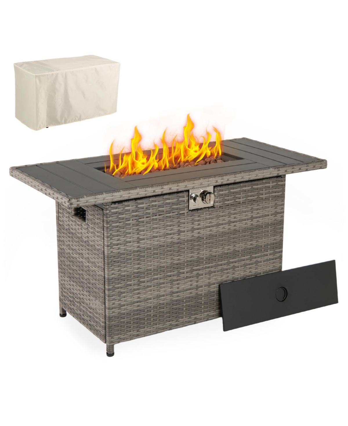 Click here for Gouun 44.5 in Propane Fire Pit Table with Stainles... prices