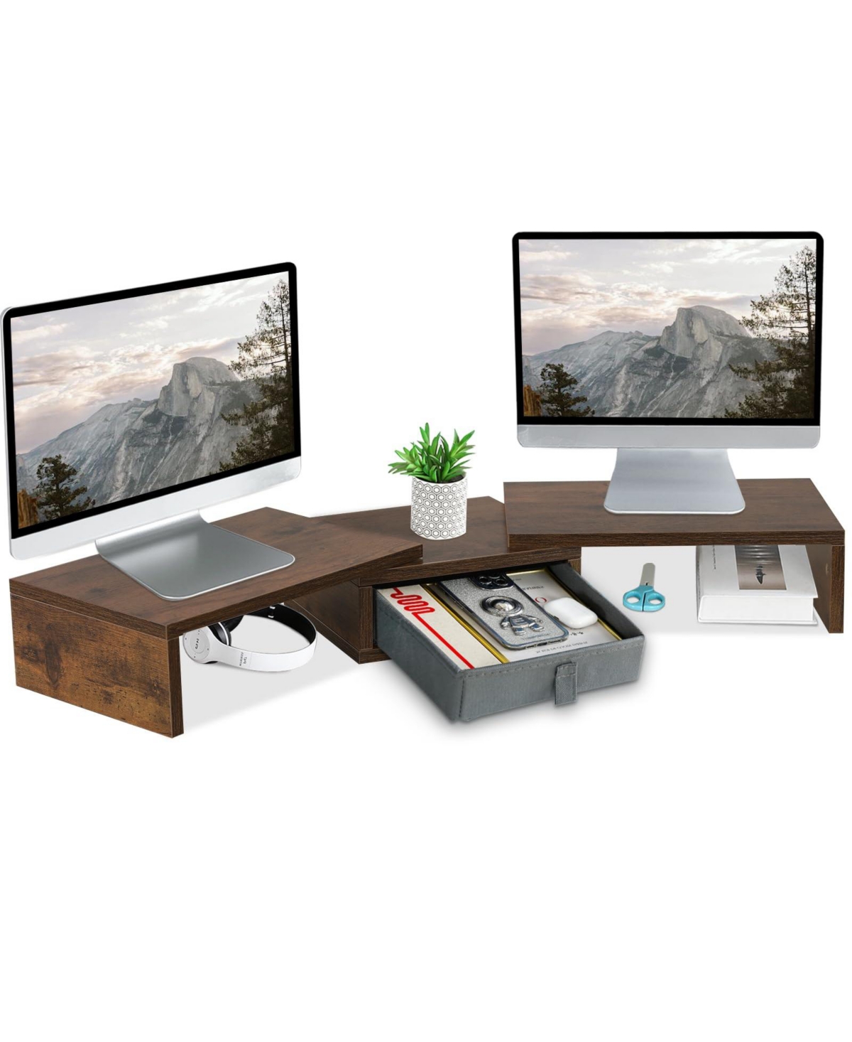 Click here for Gnuadz Monitor Stand Riser Adjustable Drawer Stora... prices