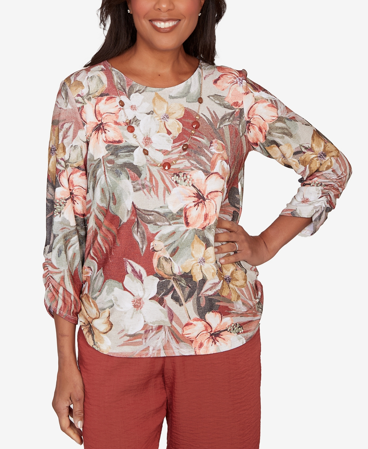 Click here for Alfred Dunner Womens Spice Market Dramatic Floral... prices
