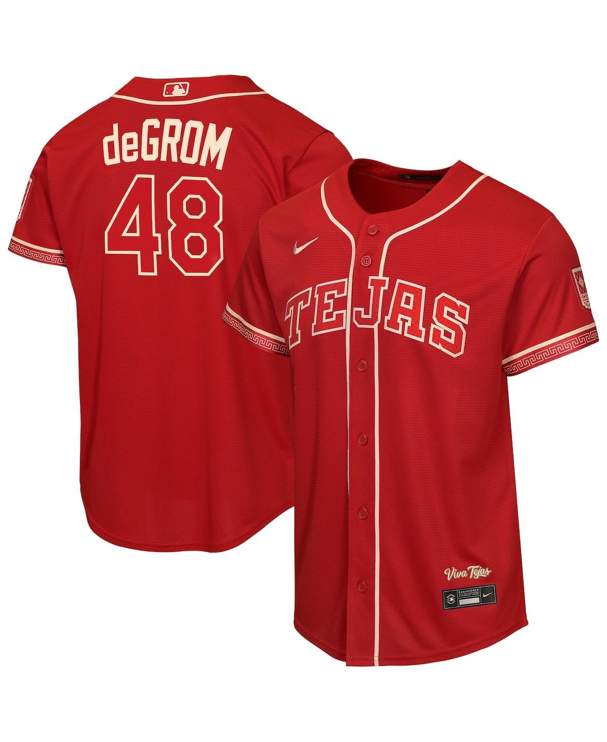 Click here for Nike Big Boys and Girls Jacob DeGrom Red Texas Ran... prices