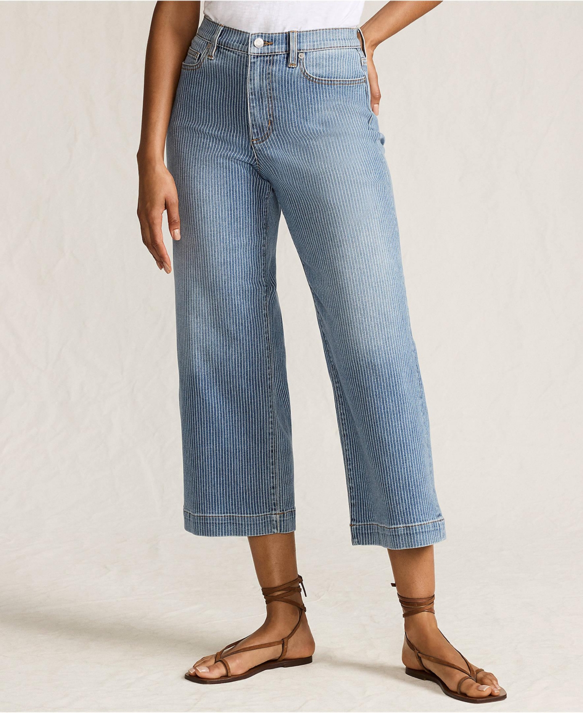 Click here for Lands End Womens Tall Recover Denim High Rise Wide... prices