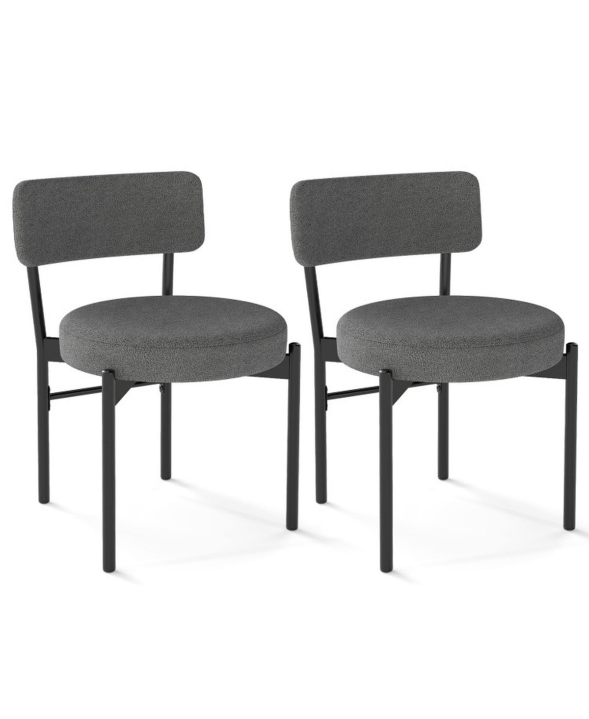 Click here for Gouun Set of 2 Sherpa Fabric Dining Chairs with Cu... prices