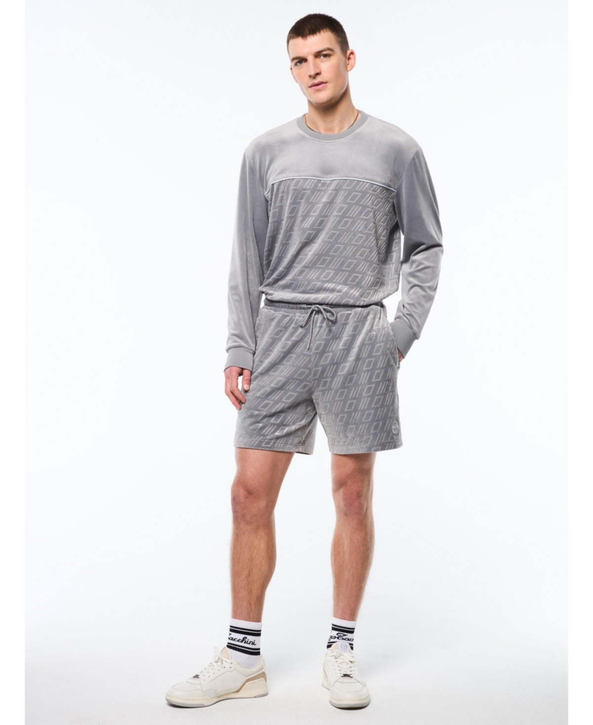 Click here for Sergio Tacchini Mens Bandiera Debossed Velour Shor... prices