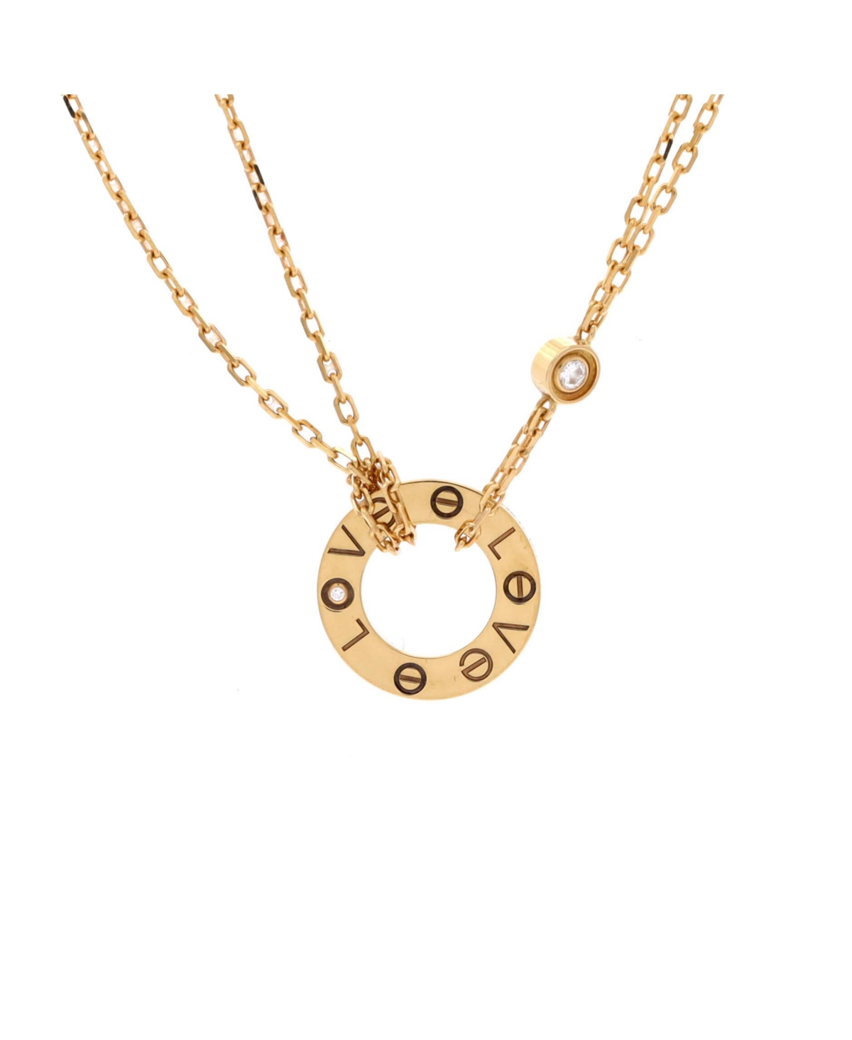 Click here for Pre-Owned Cartier 2 Diamonds Love Pendant Necklace... prices