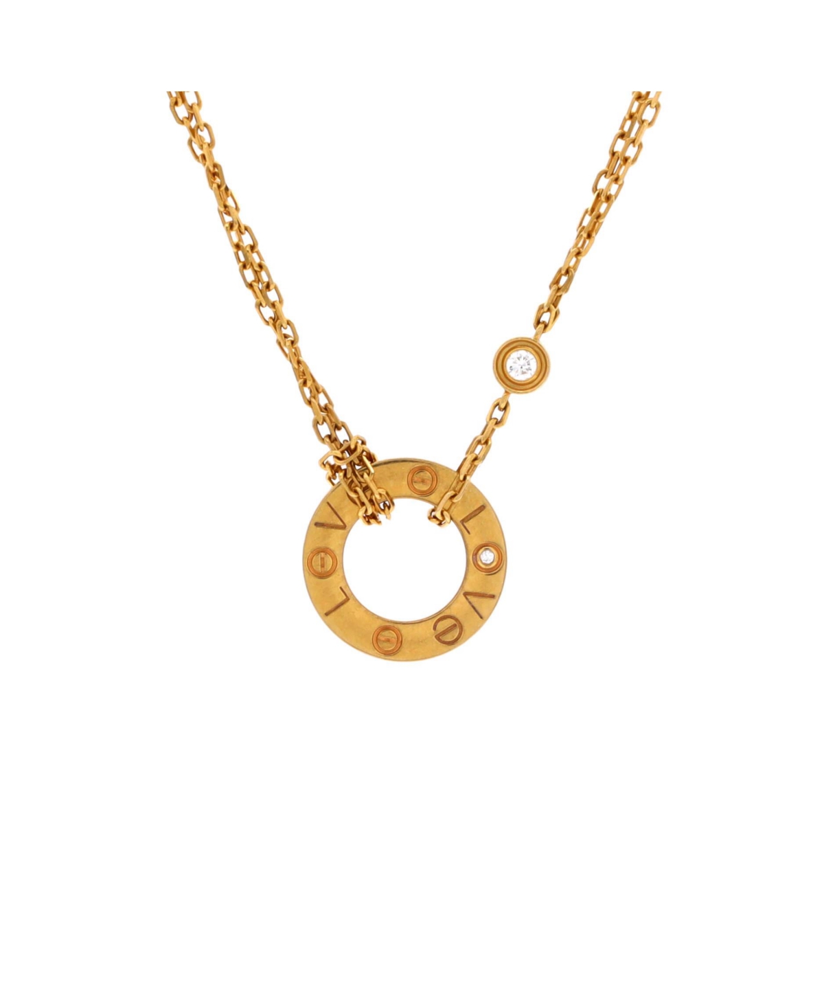 Click here for Pre-Owned Cartier 2 Diamonds Love Pendant Necklace... prices