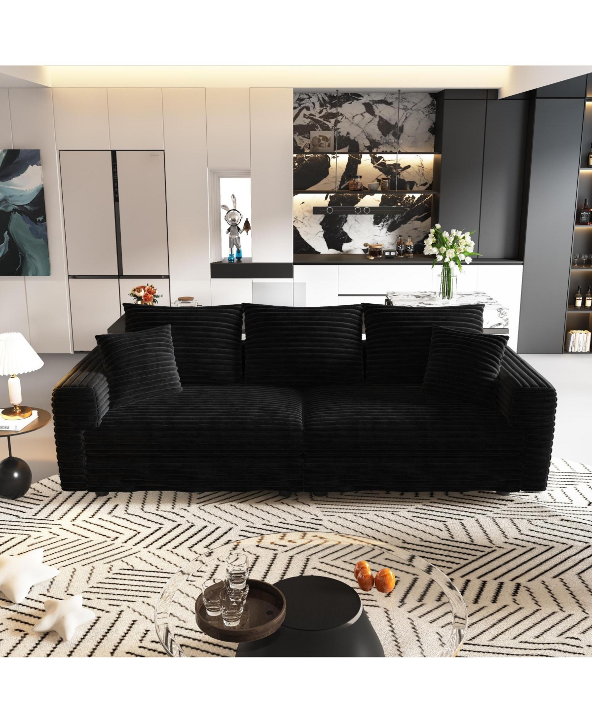 Click here for Rainsken 3-Seater Corduroy Couch  82.7 Convertible... prices