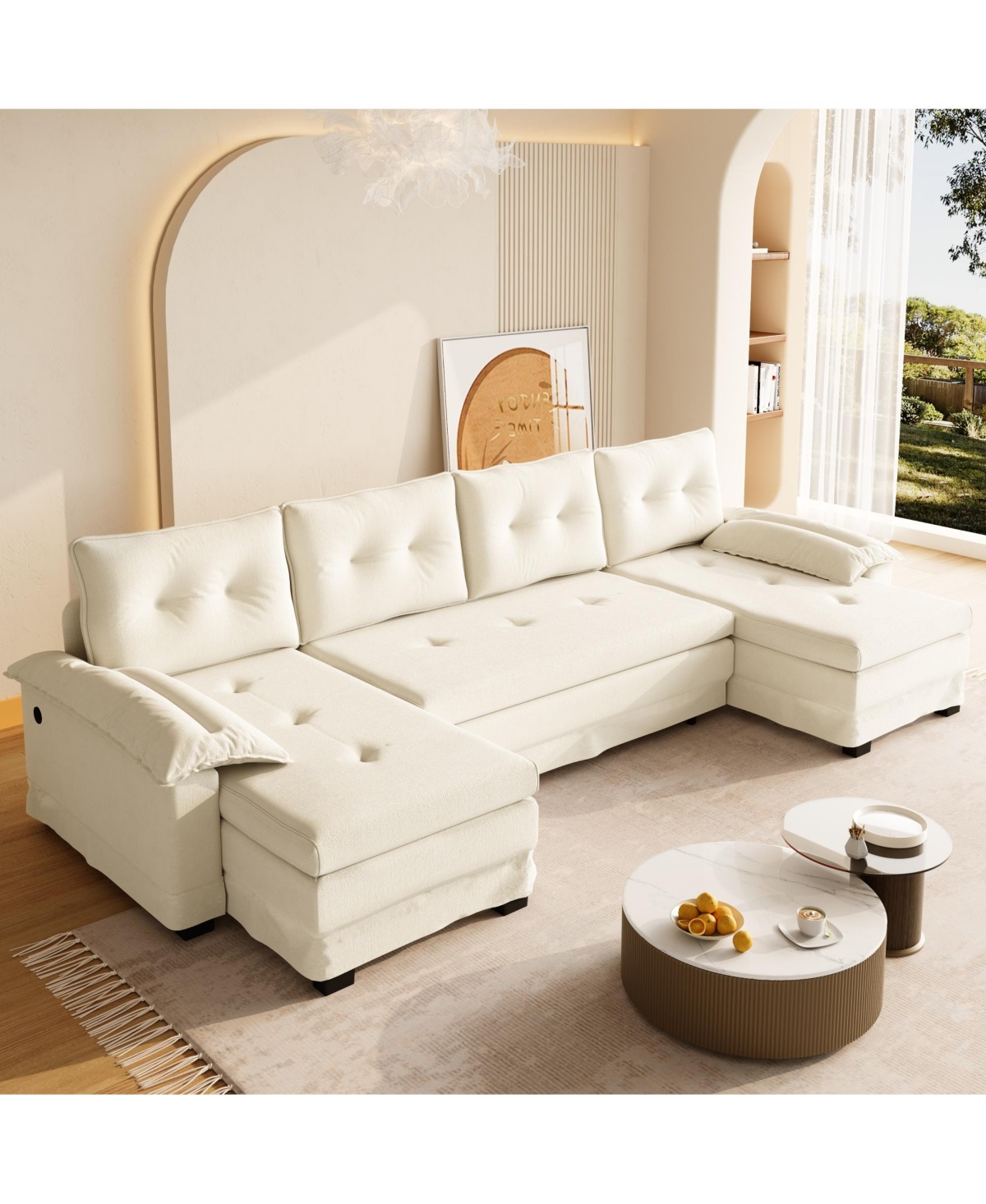 Click here for Rainsken 109.5 U-Shaped Sleeper Sofa  Oversized Mo... prices