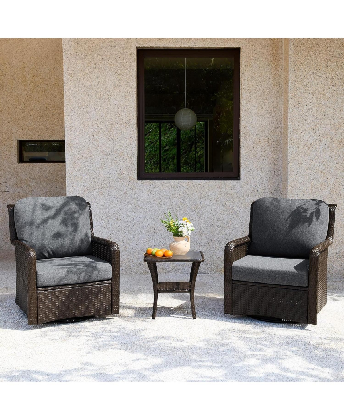 Click here for Tribesigns Outdoor Wicker Swivel Chairs  3-Piece O... prices