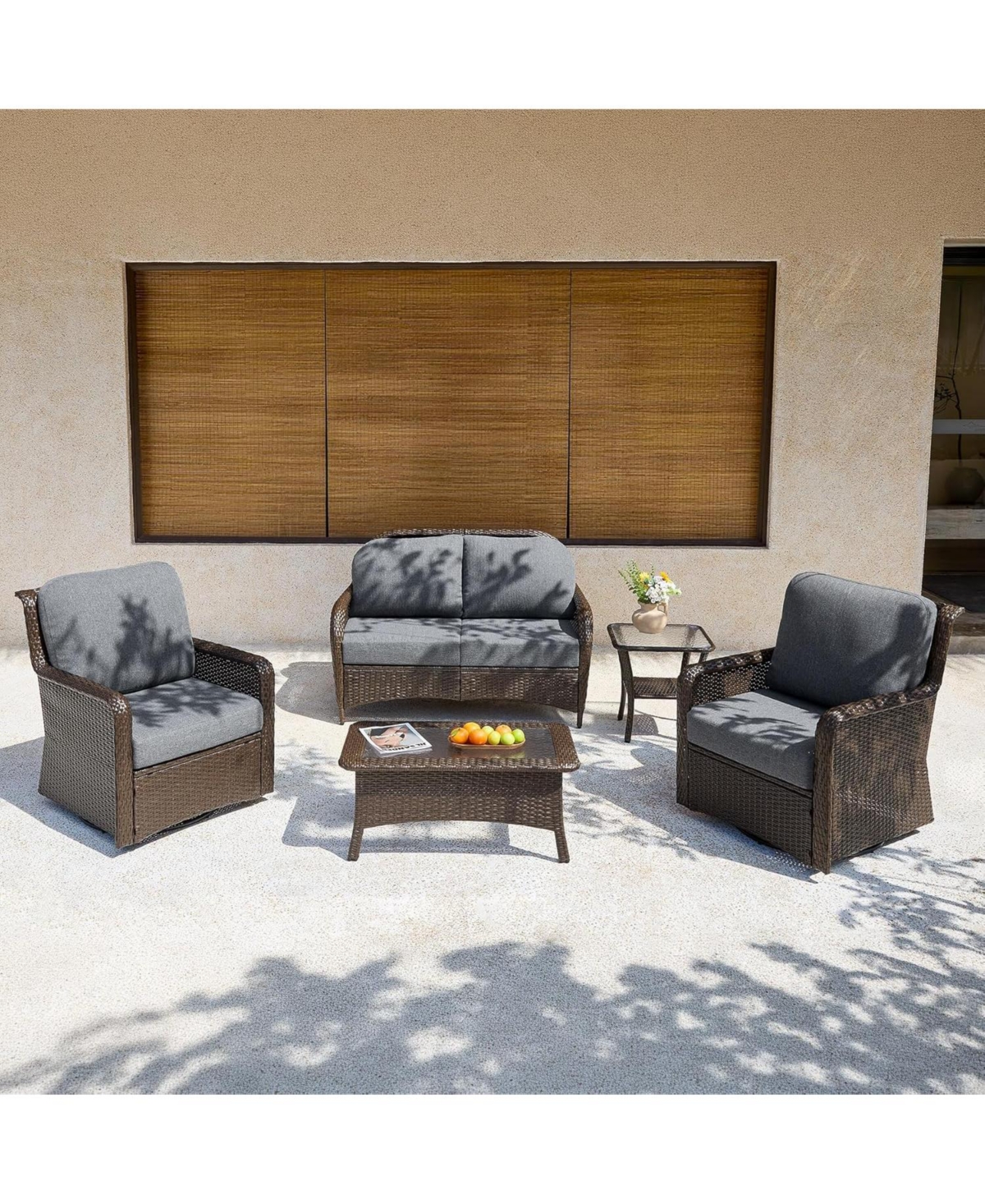 Click here for Tribesigns 5-Piece Outdoor Wicker Patio Furniture... prices
