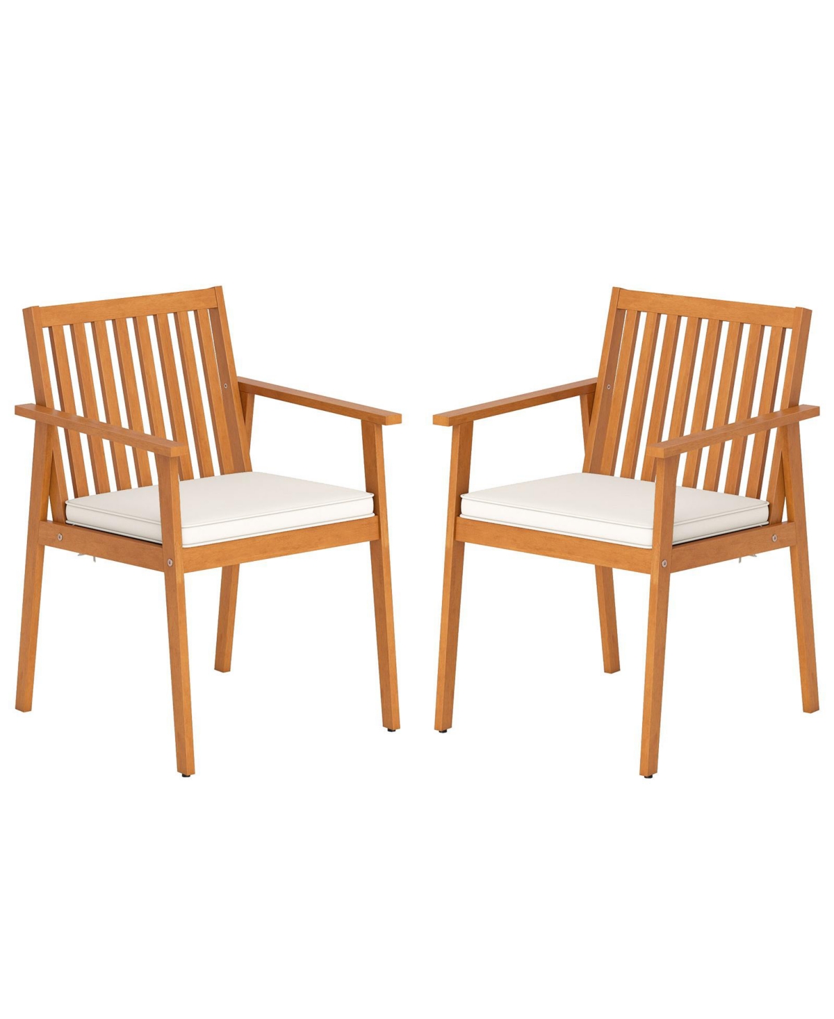 Click here for Gouun Set of 2 Acacia Wood Patio Dining Chairs wit... prices