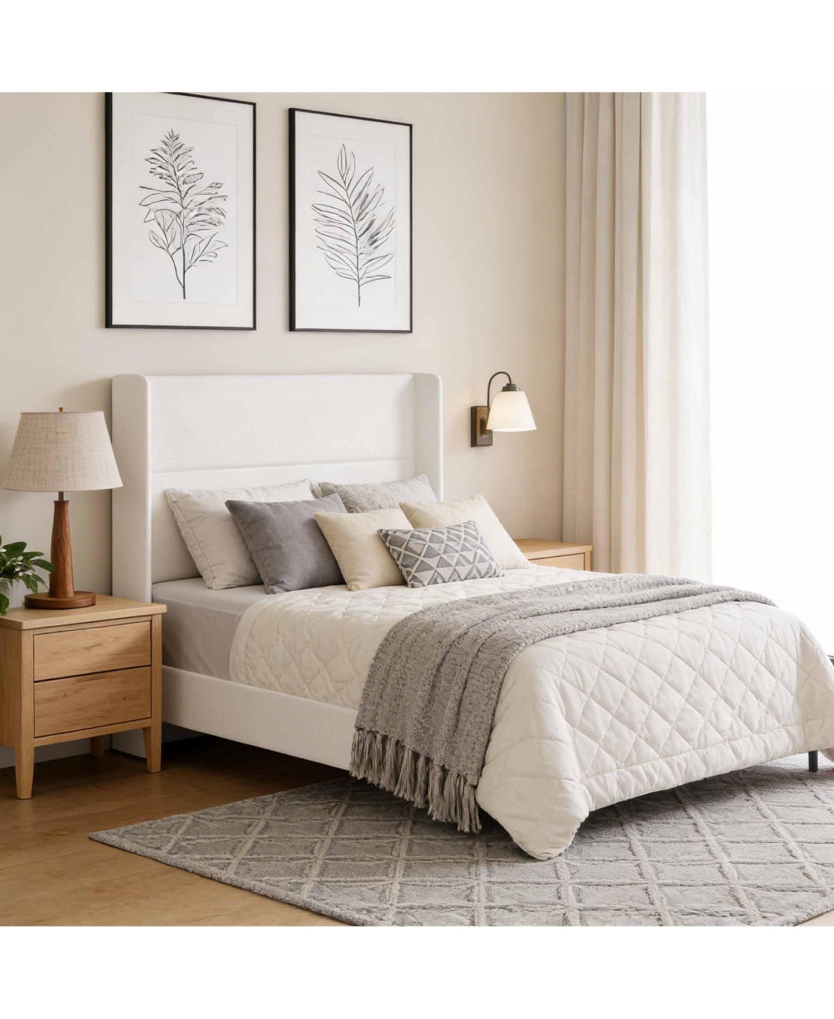 Click here for gaomon Modern Velvet Wingback Upholstered Bed Fram... prices