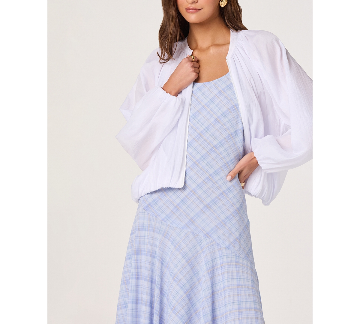 Click here for Astr the Label Womens Blanche Collared Nylon Jacke... prices