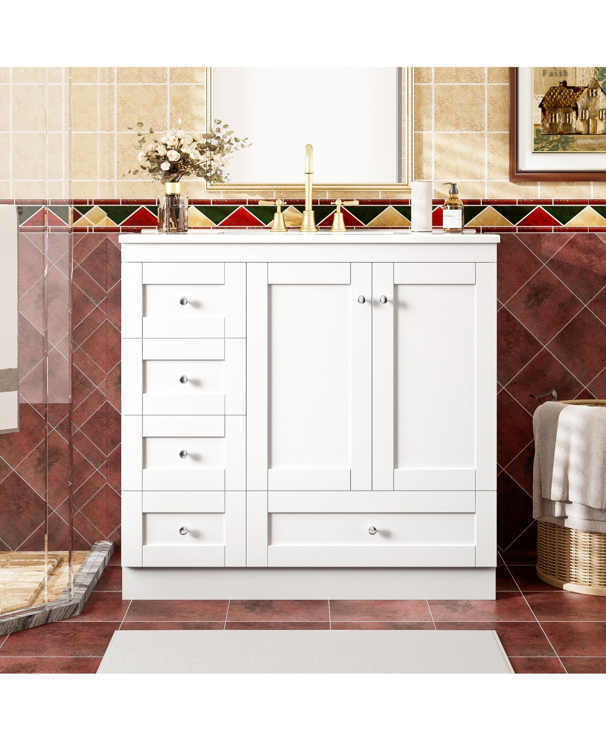 Click here for Busdays Shaker Freestanding Bathroom Vanity Cabine... prices