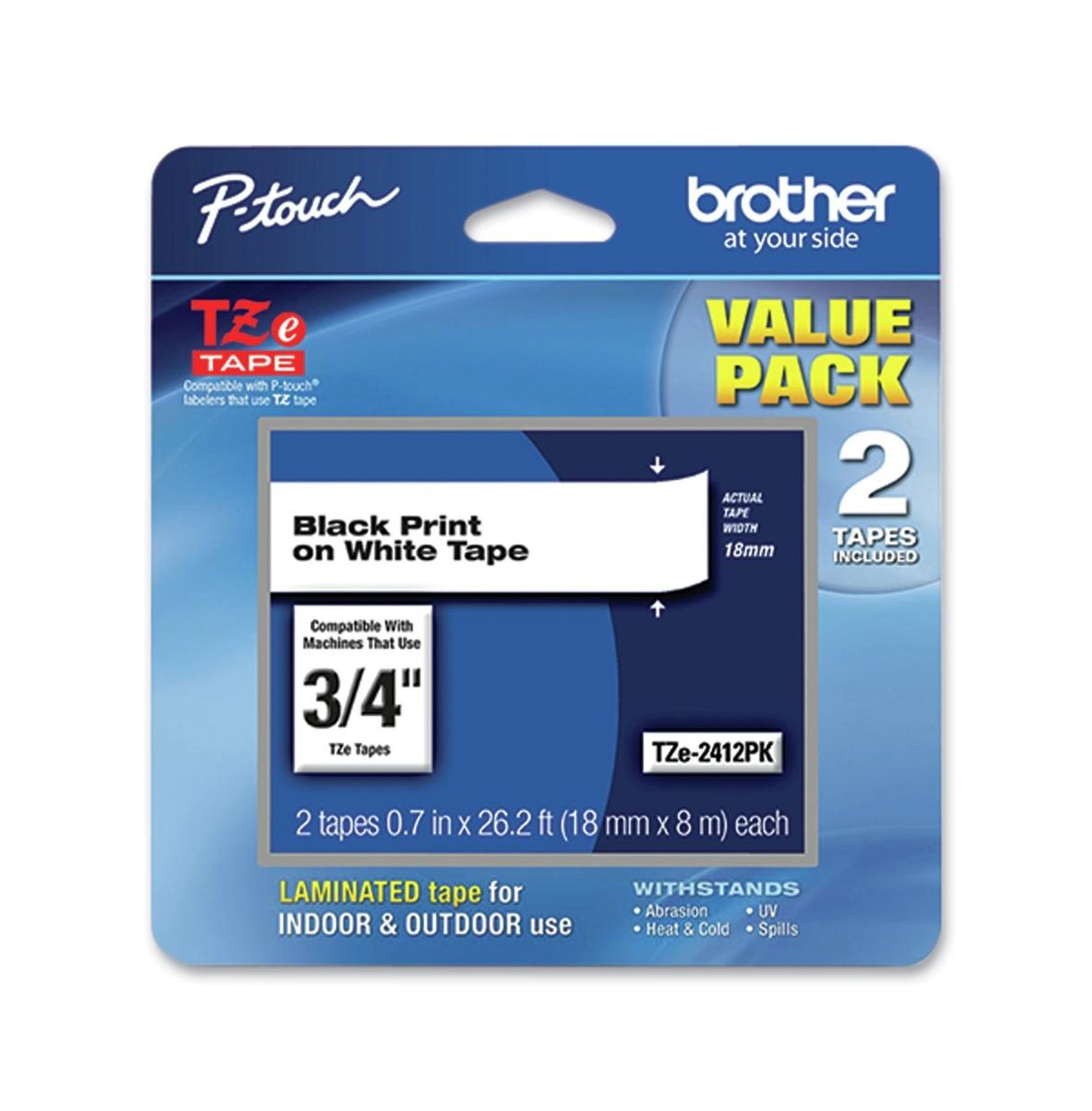 Click here for Brother P-Touch TZE2412PK 0.7 in. x 26.2 ft. TZe S... prices