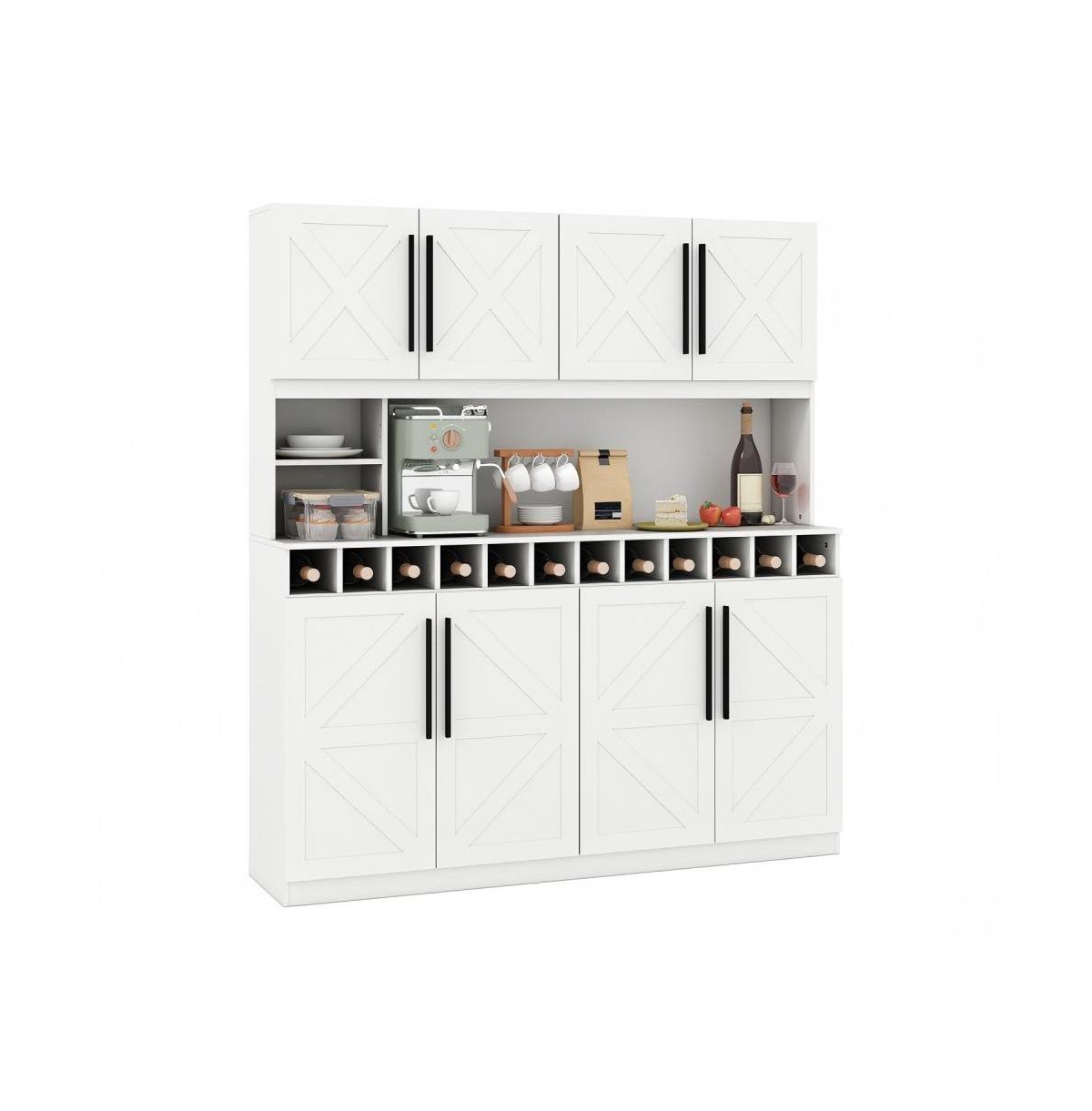 Click here for Gouun 70 in Farmhouse Pantry Cabinet Kitchen Buffe... prices
