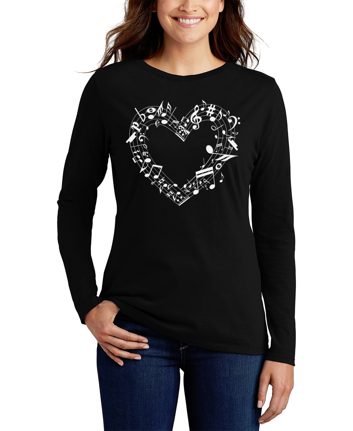 Click here for La Pop Art Womens Sheet Music Heart Word Art Flowy... prices