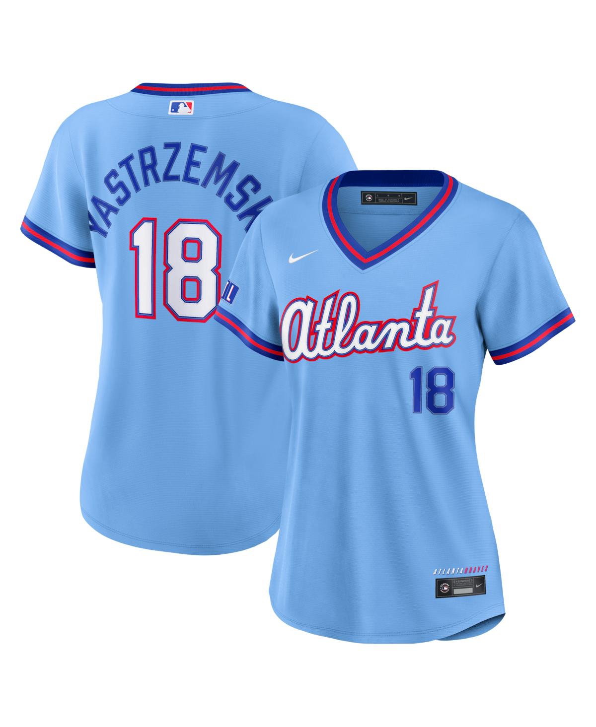 Click here for Nike Womens Mike Yastrzemski Powder Blue Atlanta B... prices