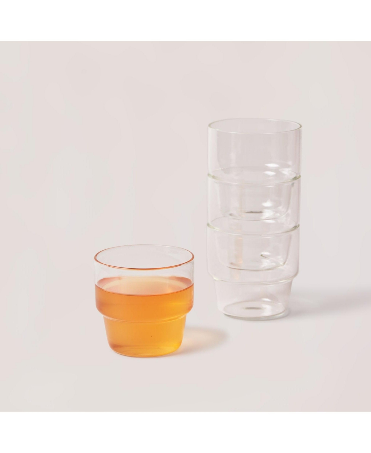 Click here for Fleck  Stackable Glass Tumbler - set of 4 - Clear prices