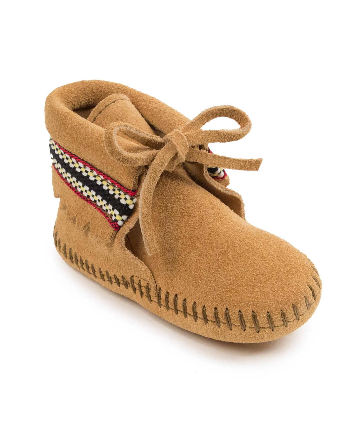Click here for Minnetonka Baby Suede Braid Booties - Tan prices