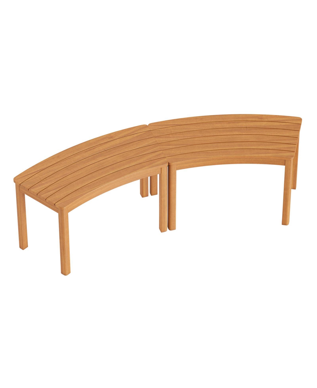 Click here for Sugift Outdoor Curved Acacia Wood Bench Set of 2 f... prices
