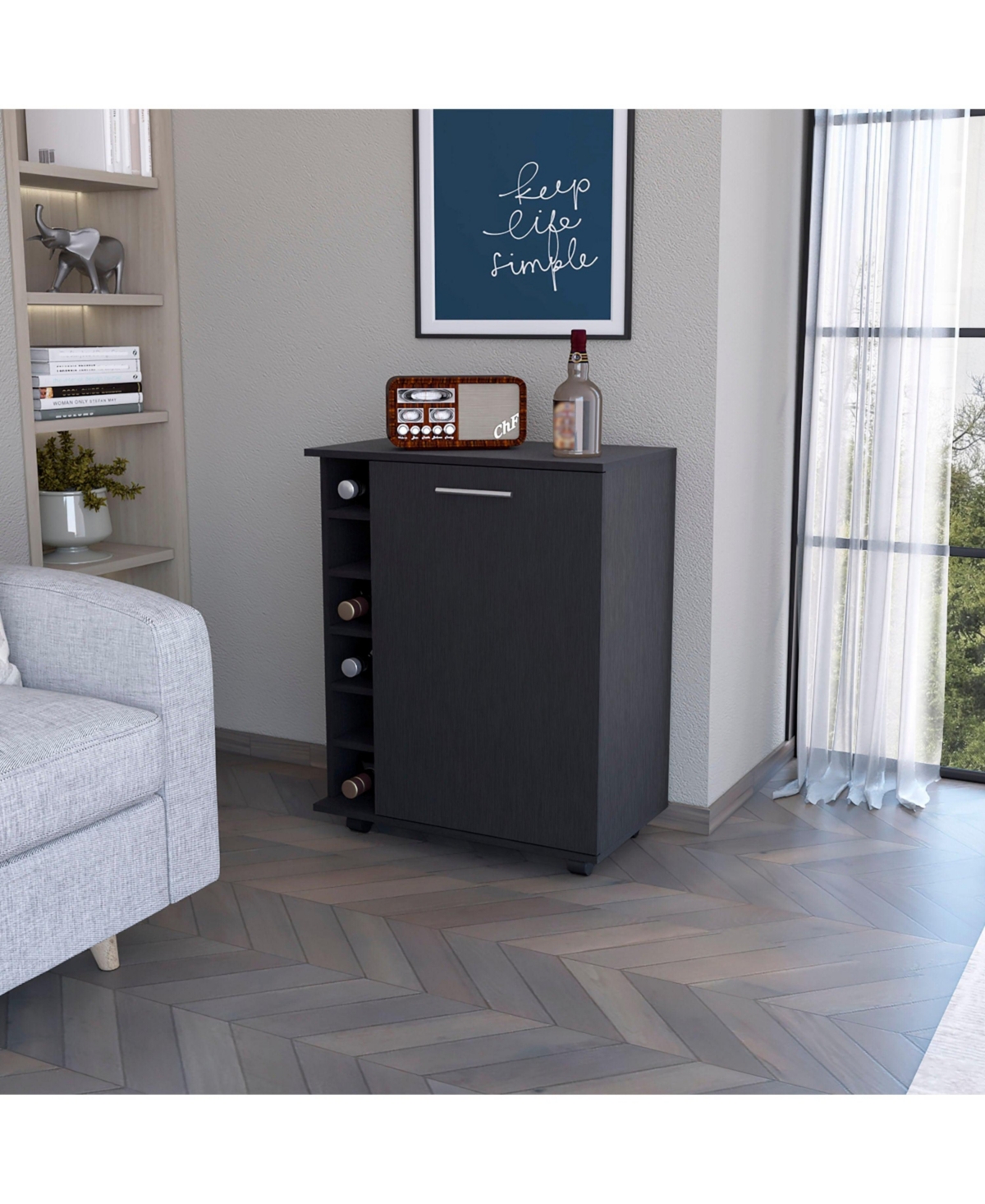 Click here for flynama Wenge 6-Bottle Rack Bar Cart with Conceale... prices