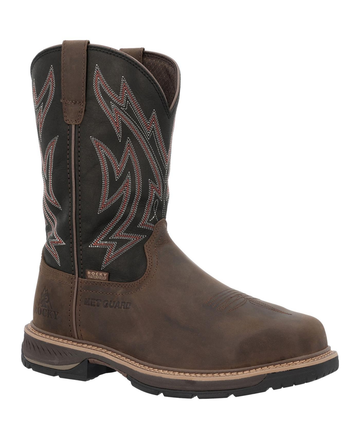 Click here for Rocky Mens Ride Lte Met Guard Western Boot - Brown prices