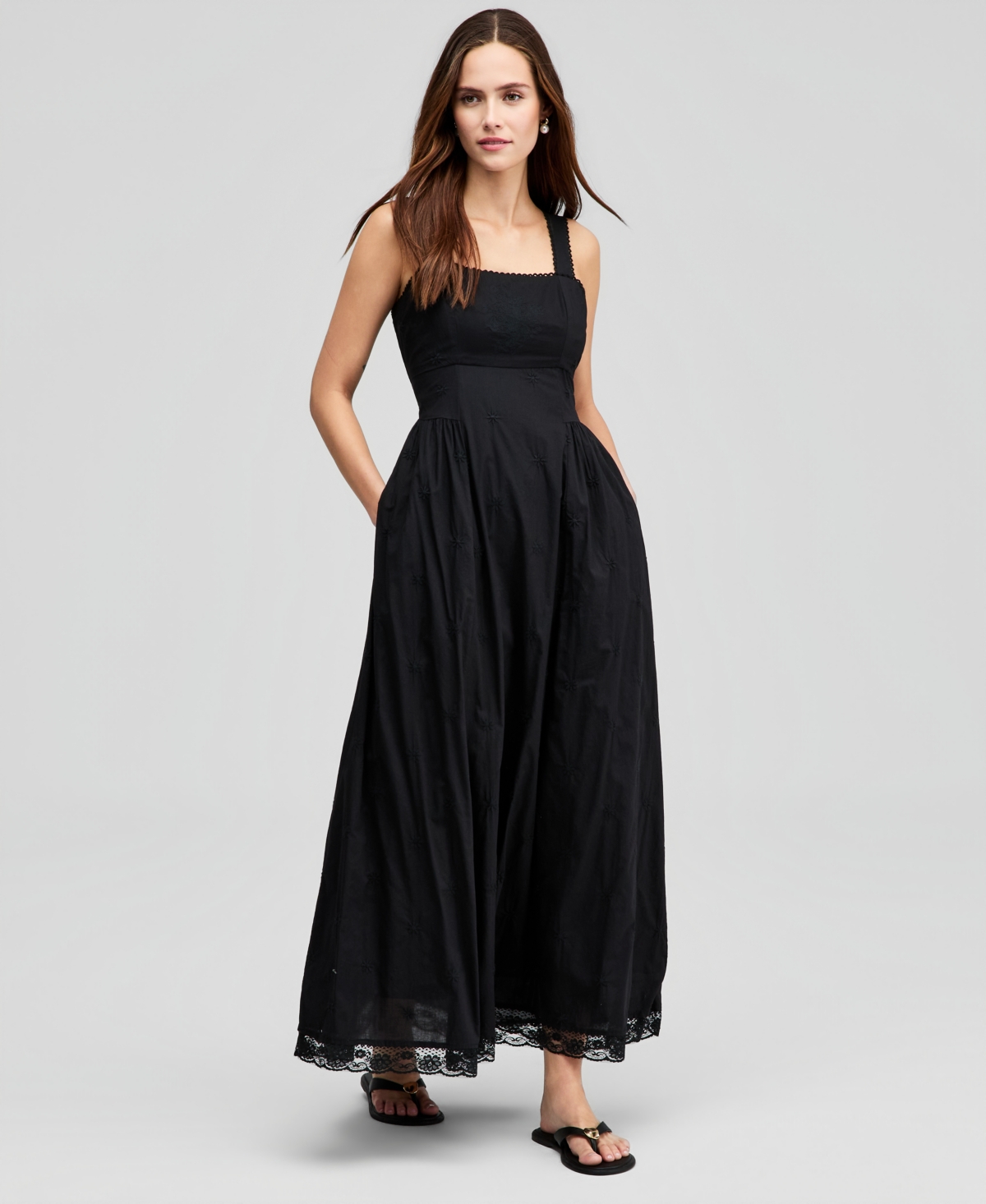 Click here for And Now This Womens Cotton Square-Neck Maxi Dress... prices