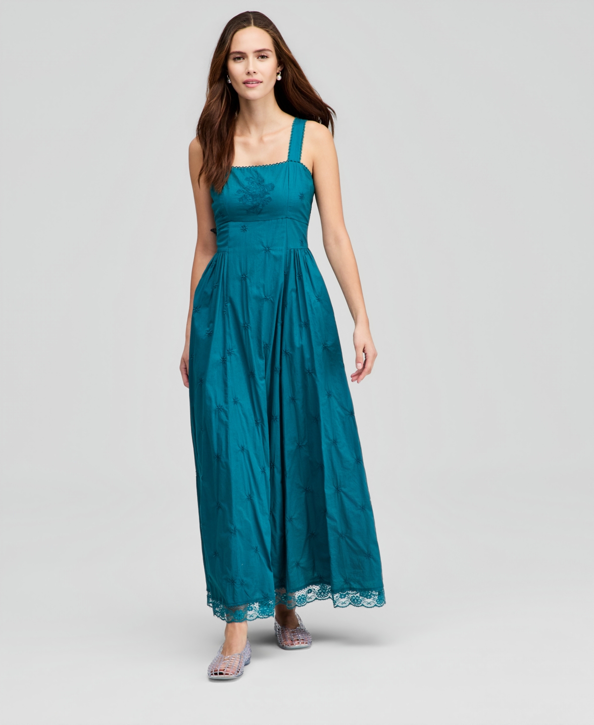 Click here for And Now This Womens Cotton Square-Neck Maxi Dress... prices