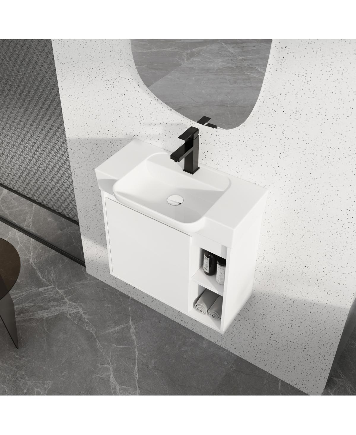 Click here for Sillysis Inch Wall Mounted Bathroom Vanity with Ce... prices