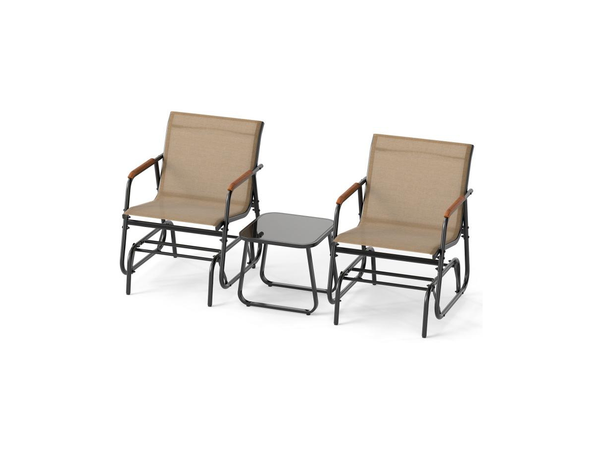 Click here for Slickblue Outdoor Glider Bistro Set with Metal Fra... prices