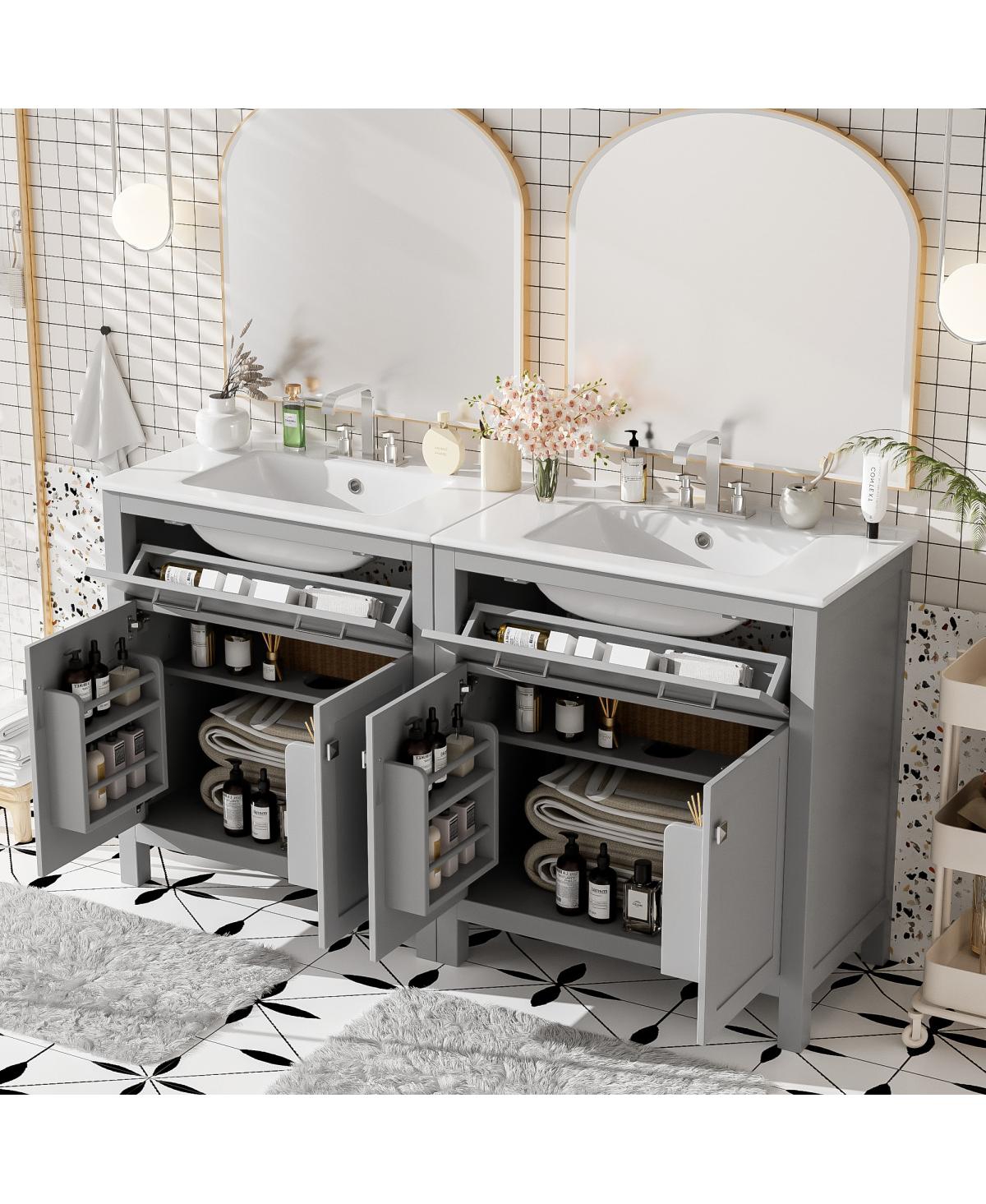 Click here for Sillysis 60 Inch Double Sink Bathroom Vanity with... prices