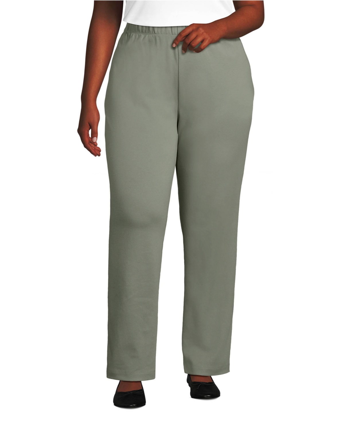 Click here for Lands End Plus Size Sport Knit High Rise Pants - S... prices