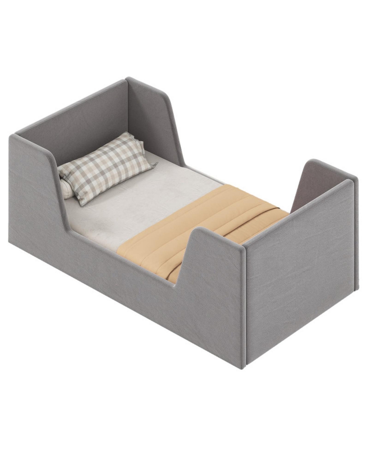 Click here for Gouun Upholstered Toddler Bed Frame with Safety Ra... prices