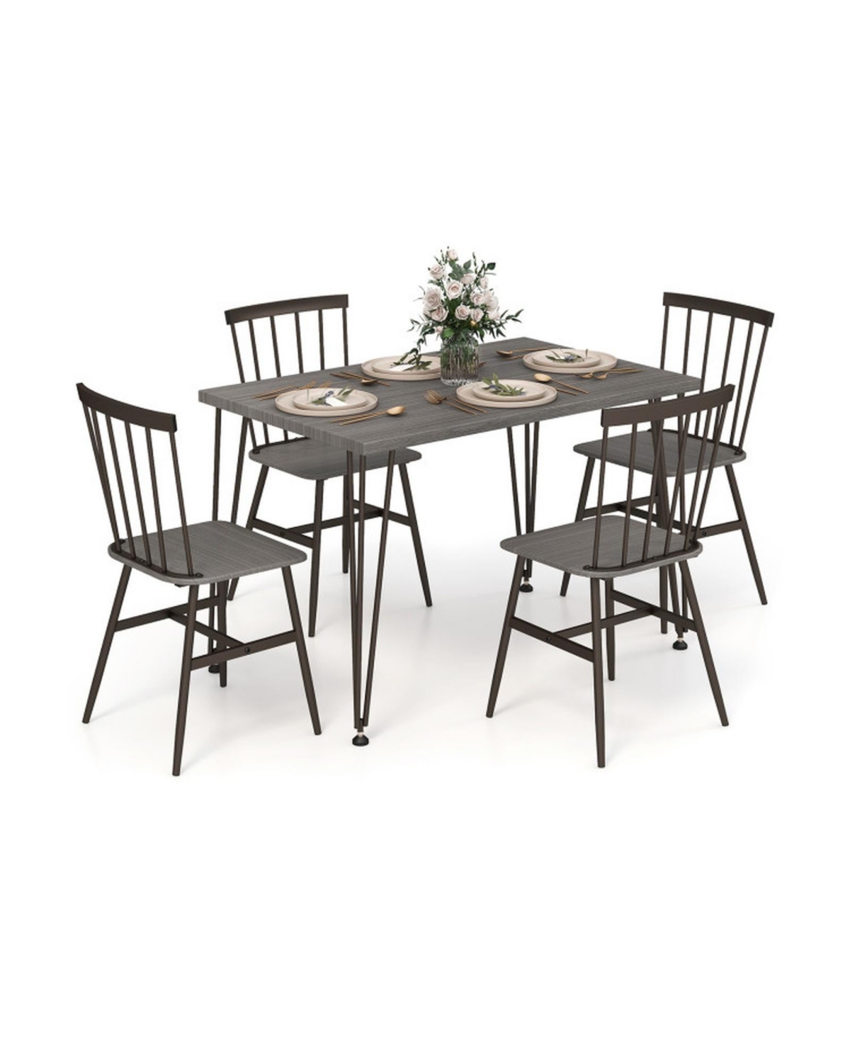 Click here for Gouun 5-Piece Kitchen Table Set with 4 High-Back C... prices