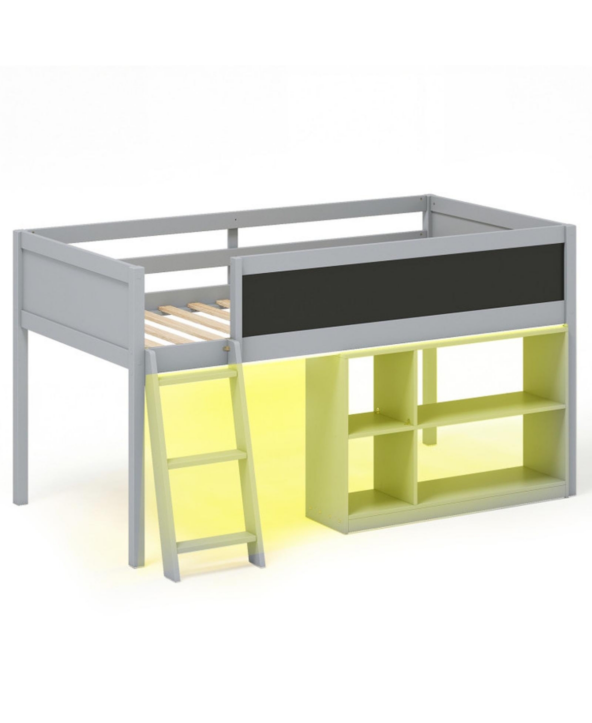 Click here for Gouun Twin Size Loft Bed with Led Lights and Stora... prices