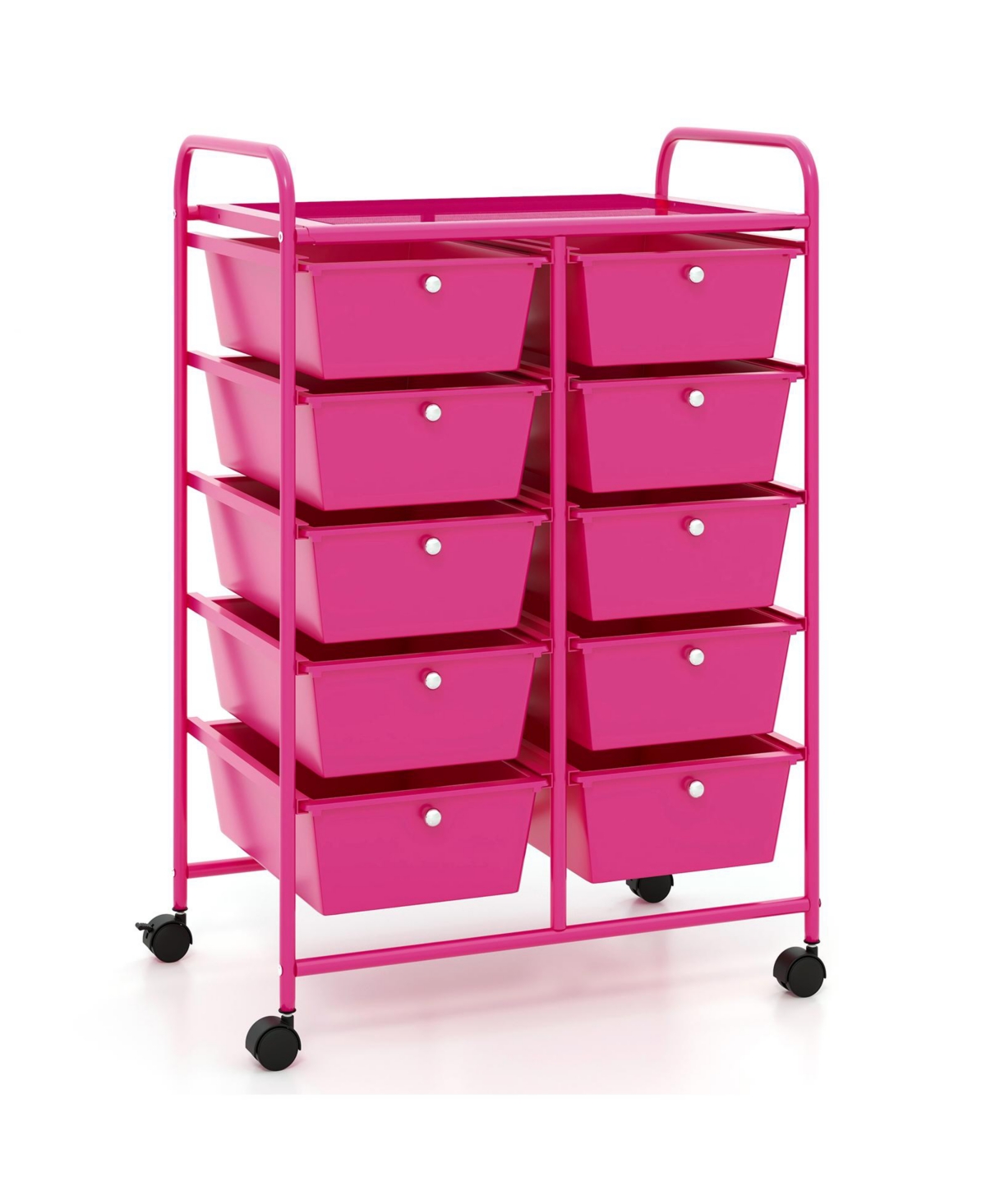 Click here for Sugift 10-Drawer Rolling Storage Cart - Pink prices