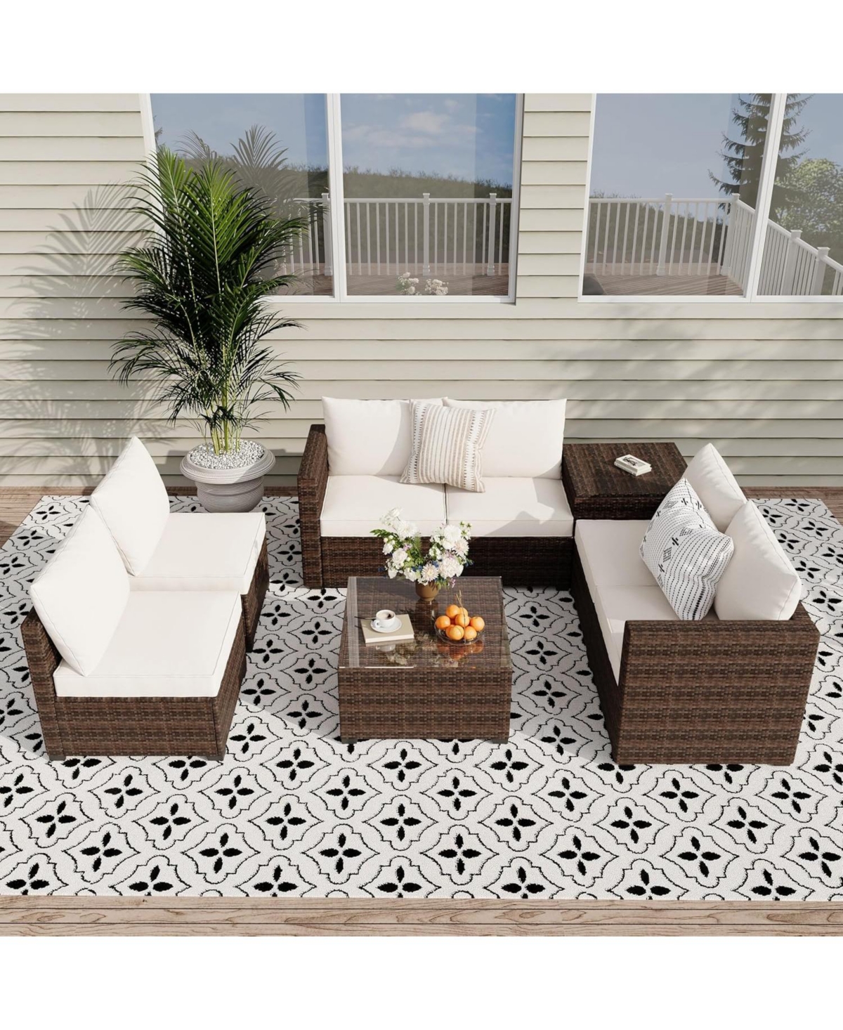 Click here for gaomon 8-Piece Patio Sectional Set with Storage Bo... prices