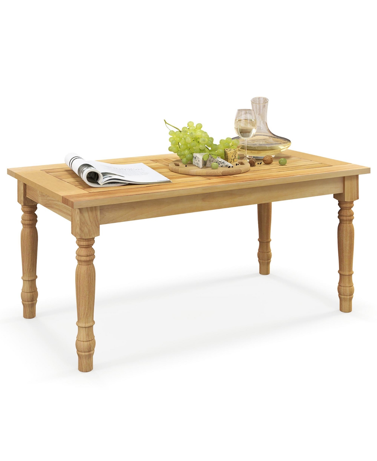 Click here for Gymax Patio Coffee Table with Solid Teak Wood Stru... prices