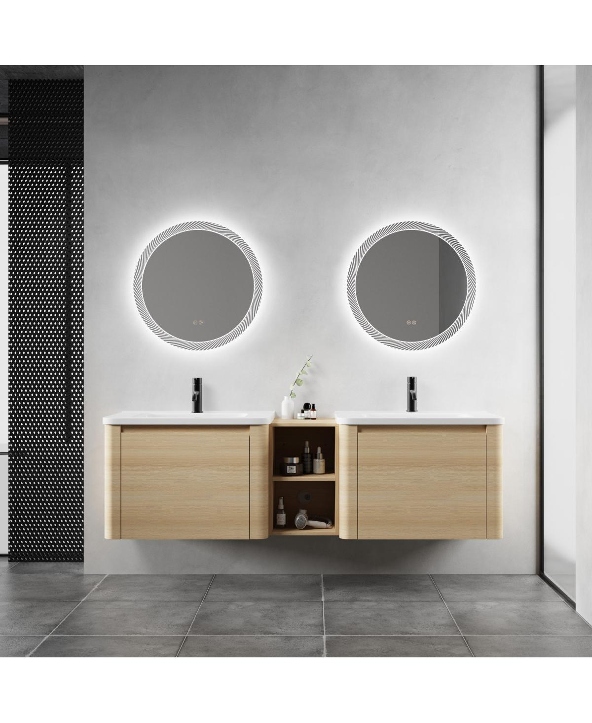 Click here for Sillysis Inch Wall Mounted Double Sink Bathroom Va... prices