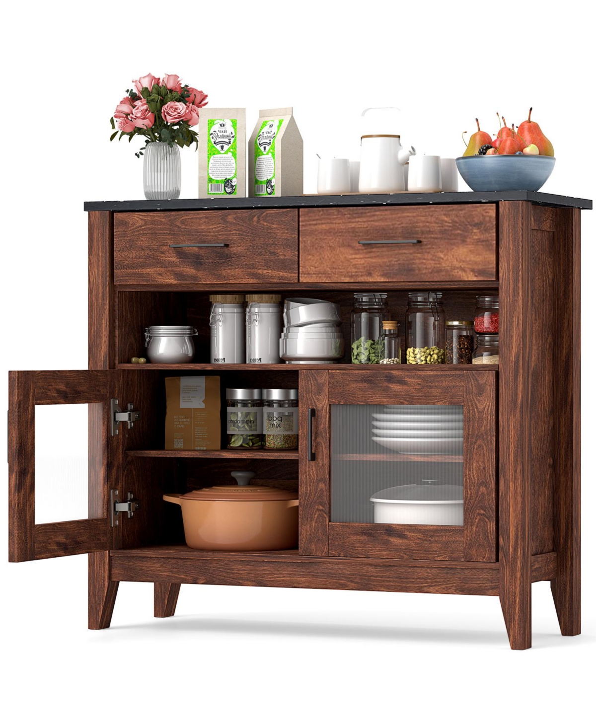 Click here for Sugift Coffee Bar Cabinet with 2 Drawers and 1 Ope... prices