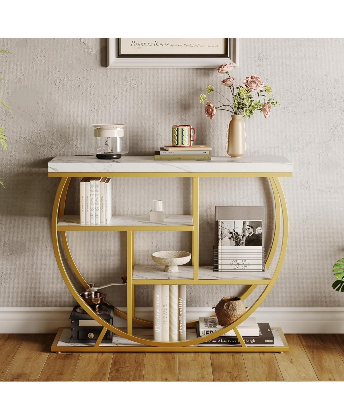 Click here for gaomon 3-Tier Industrial Entryway Table with Semic... prices